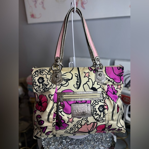Coach | Bags | Coach Rehab Poppy Floral Graffiti Tote Bag | Poshmark